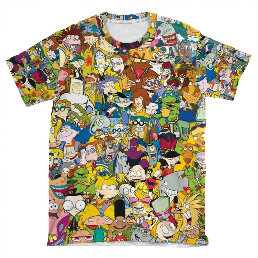 90S Cartoons AOP T-shirt Tee - Chief T-shirt