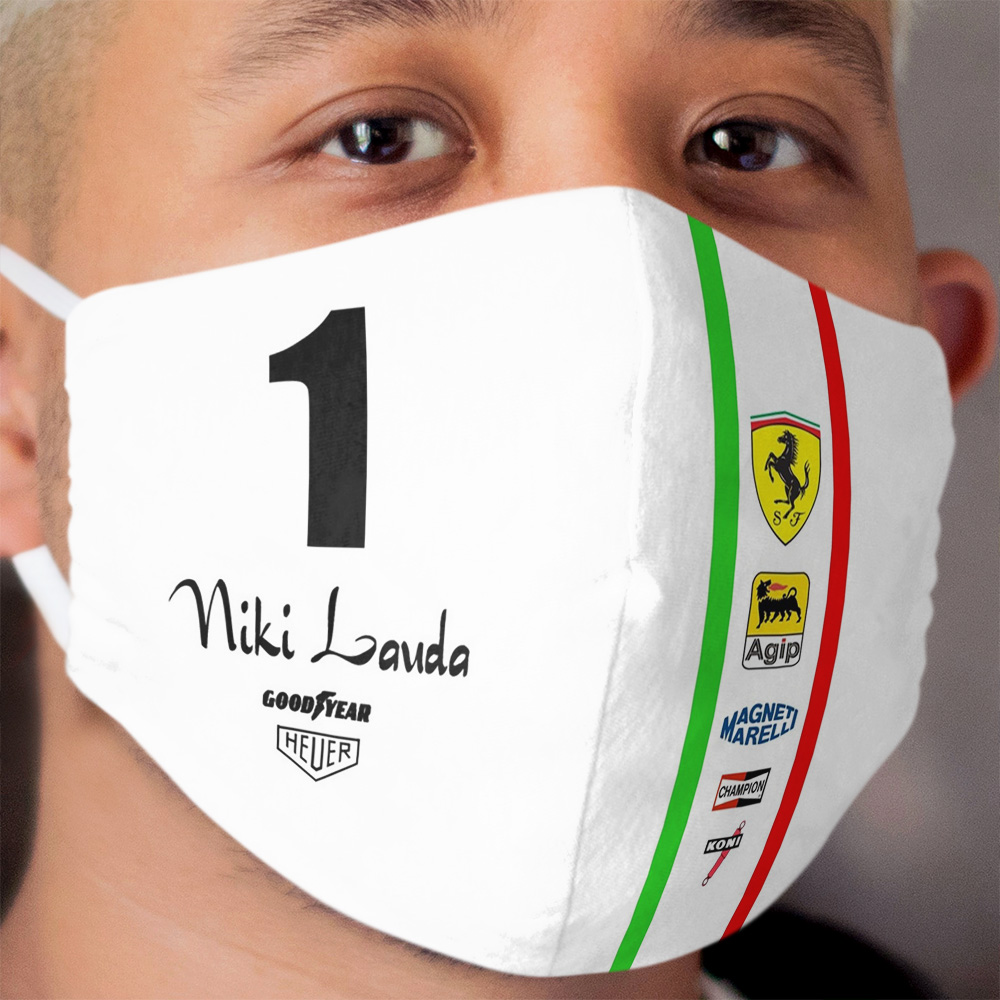Niki Lauda Ferarri F1 1976 1975 Cloth Face Mask - Chief T-shirt