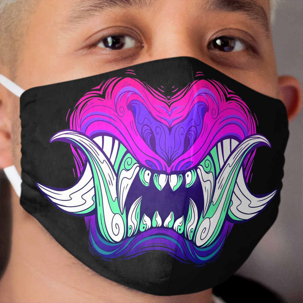 Oni Tiger Demon Cloth Face Mask - Chief T-shirt