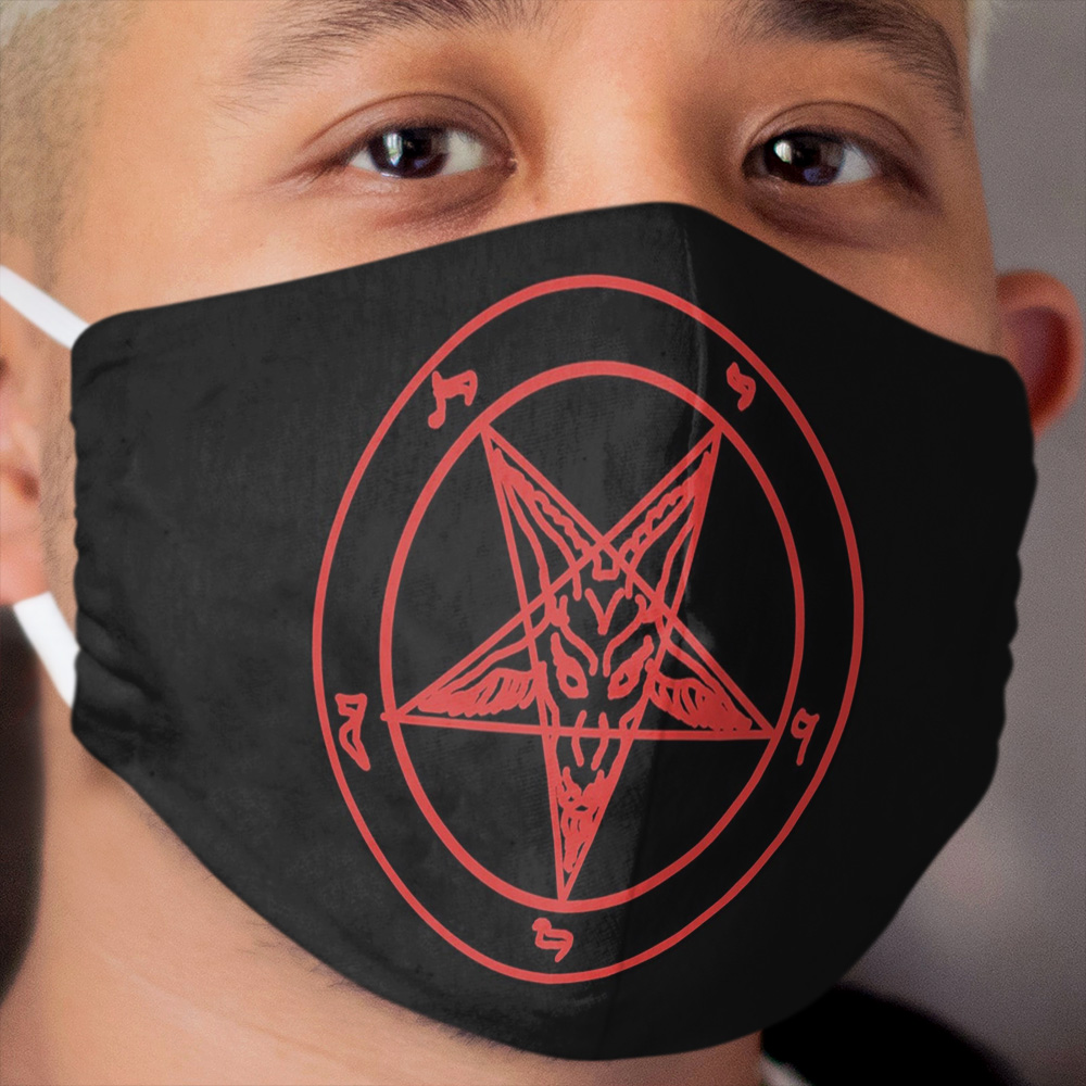 Red Baphomet Cloth Face Mask - Chief T-shirt