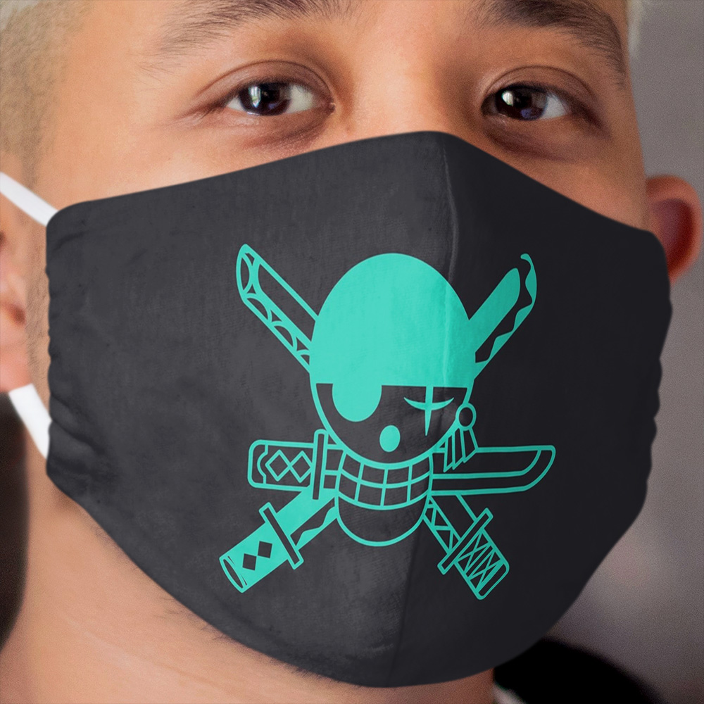 Roronoa Zoro One Piece Jolly Roger Cloth Face Mask - Chief T-shirt