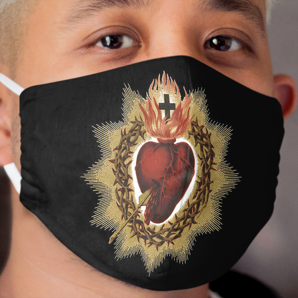 Sacred Heart of Jesus Catholic Cloth Face Mask - Chief T-shirt