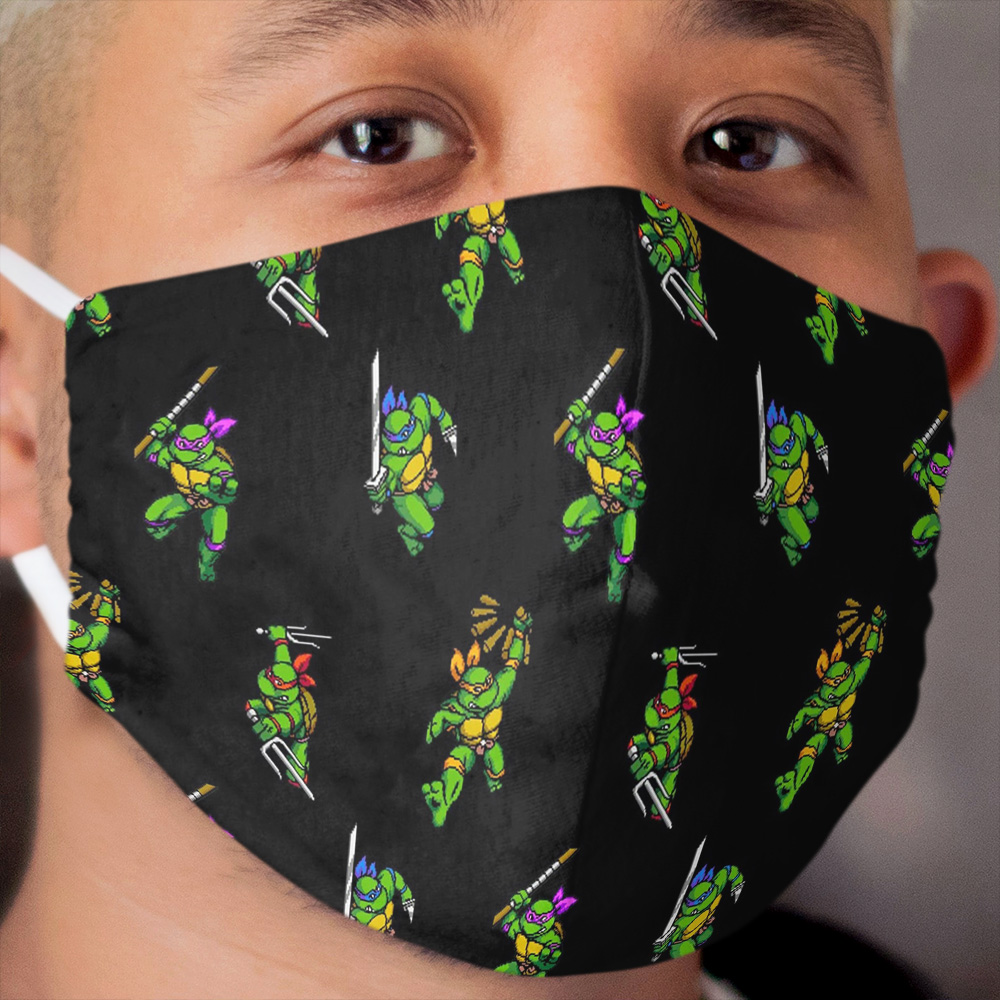 tmnt sprites pattern Cloth Face Mask - Chief T-shirt