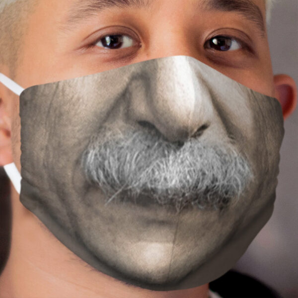 Albert Einstein Face Photo Realistic Men's Cloth Face Mask - Chief T-shirt