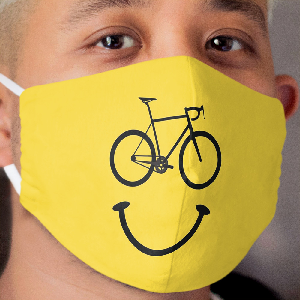 Bicycle Smiley Cloth Face Mask - Chief T-shirt