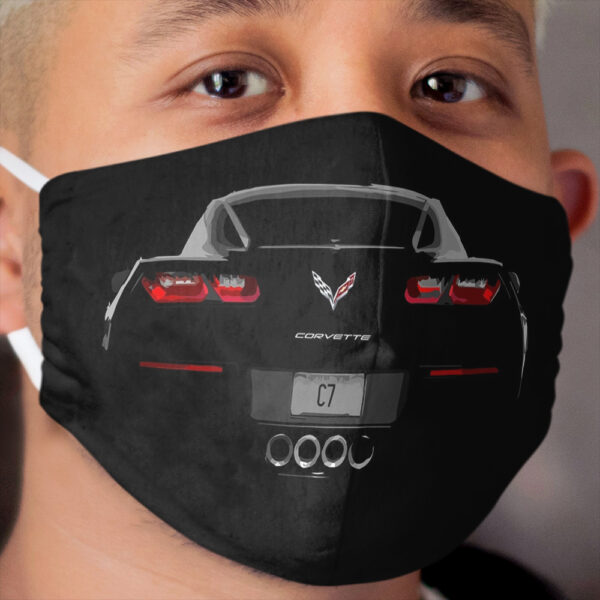 Corvette C7 Rear View Cloth Face Mask - Chief T-shirt