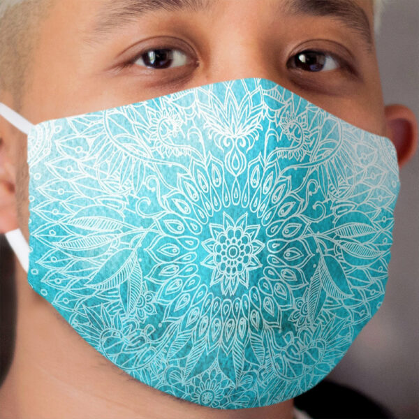 Fade to Teal - watercolor + doodle Cloth Face Mask - Chief T-shirt
