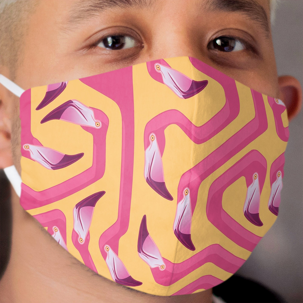 Flamingo Maze Cloth Face Mask - Chief T-shirt