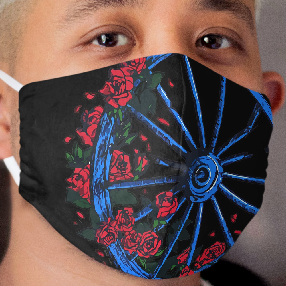 Grateful Dead Wheel Cloth Face Mask - Chief T-shirt