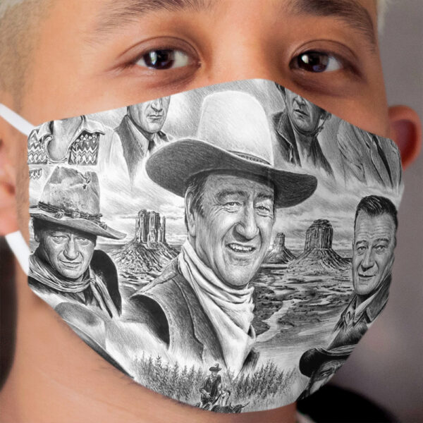 John Wayne Collage Cloth Face Mask - Chief T-shirt