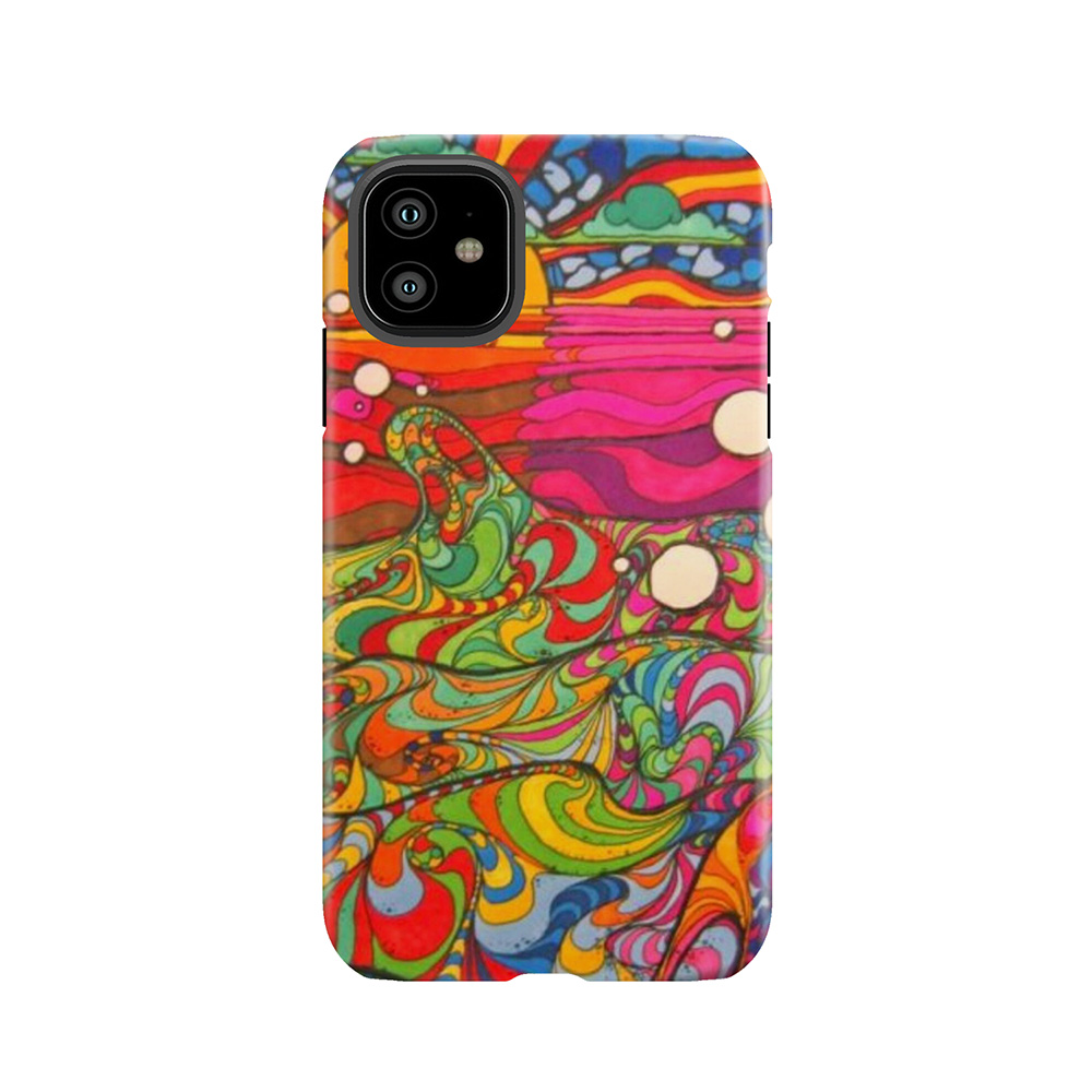 Psychedelic Trippy Hippy Colorful Illustration Tough Phone Case - Chief T-shirt