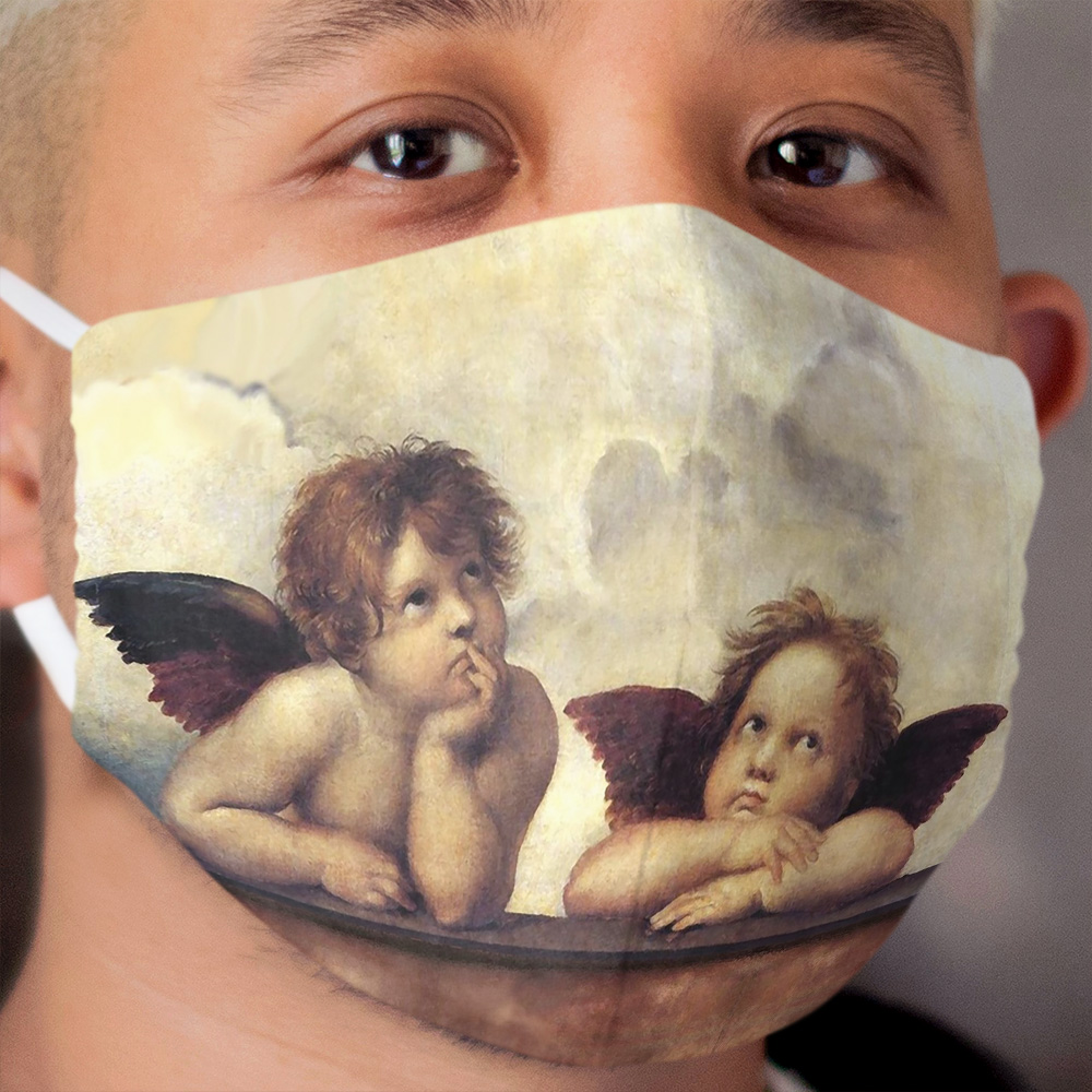RENAISSANCE ANGELS Winged Cherubs Cloth Face Mask - Chief T-shirt