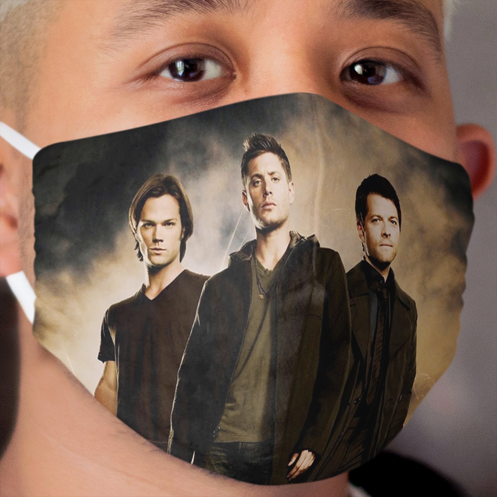 Sam, Dean, and Cas Cloth Face Mask - Chief T-shirt