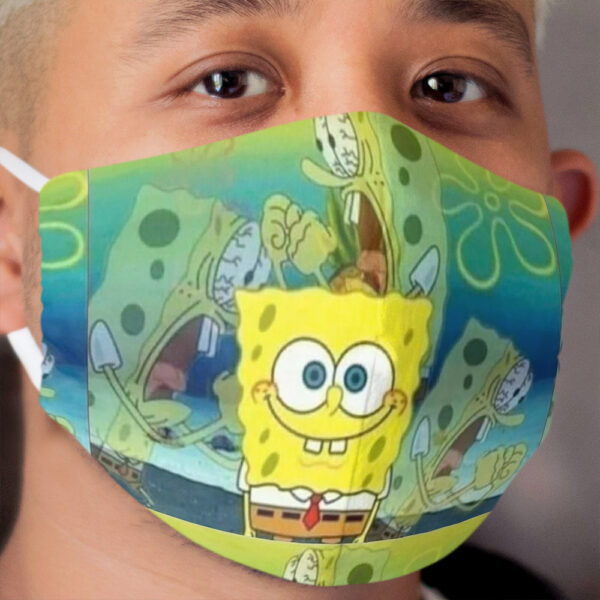 Spongebob Rage Reaction Meme Cloth Face Mask - Chief T-shirt