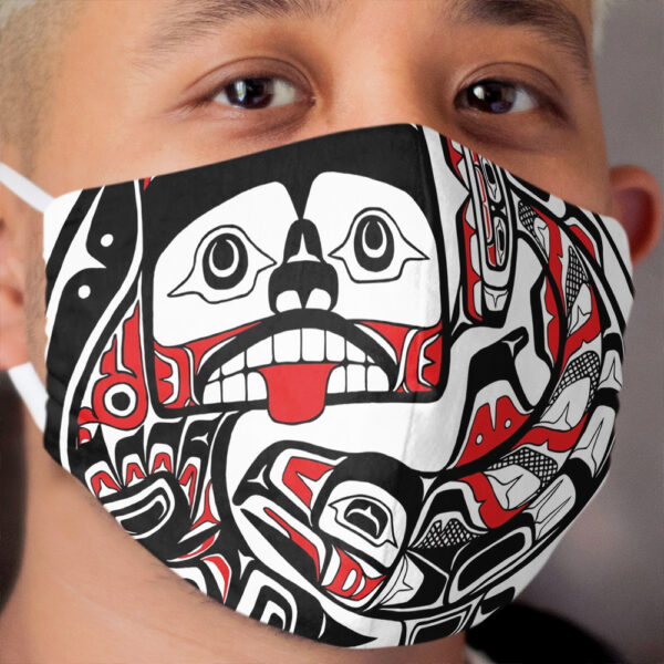 Tlingit Bear and Salmon PNW Native art Cloth Face Mask - Chief T-shirt