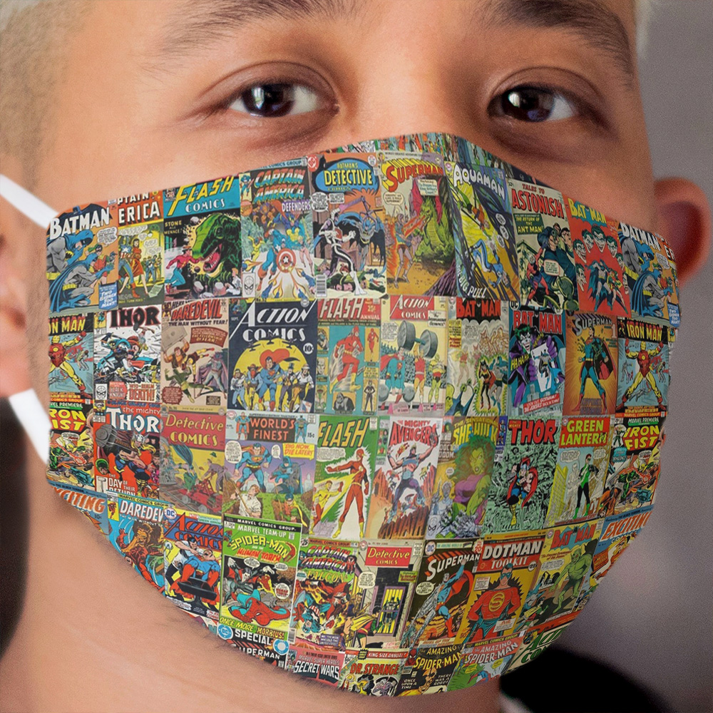 Vintage Comic Book Pattern Cloth Face Mask - Chief T-shirt