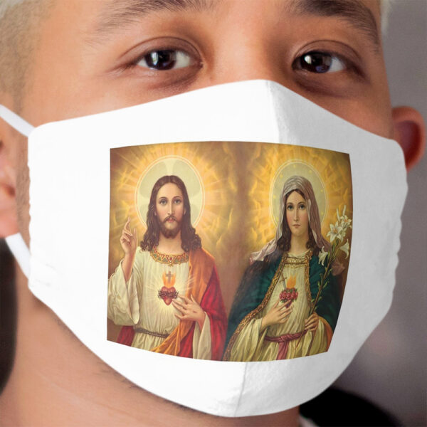 Virgin Mary and Jesus Immaculate Heart Religion Catholic Cloth Face ...